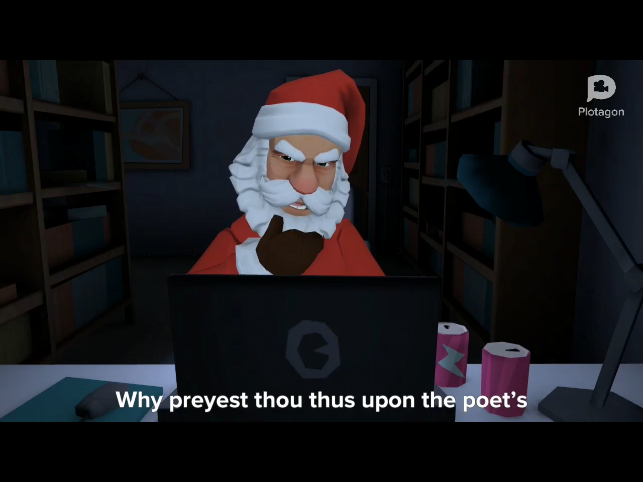 Angry Santa Reading a Science Poem - Scientific Inquirer